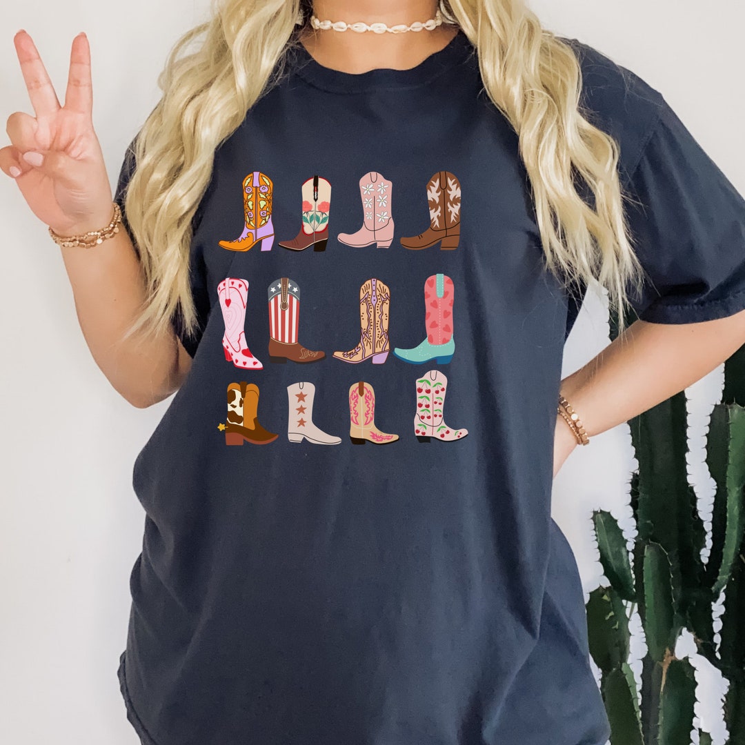 Cowgirl Boots Shirt, Comfort Colors®, Country Concert Tee, Cowboy Boots ...
