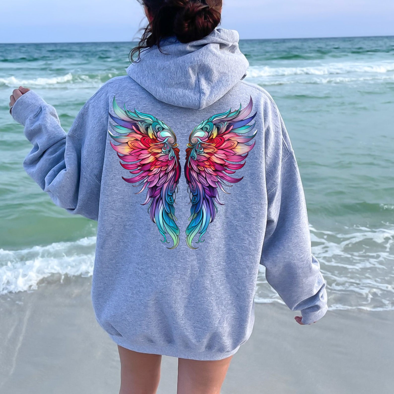 Angel Wings, Angel Wings Hoodie, Whimsical Hoodie, Ombre Angel Wings ...