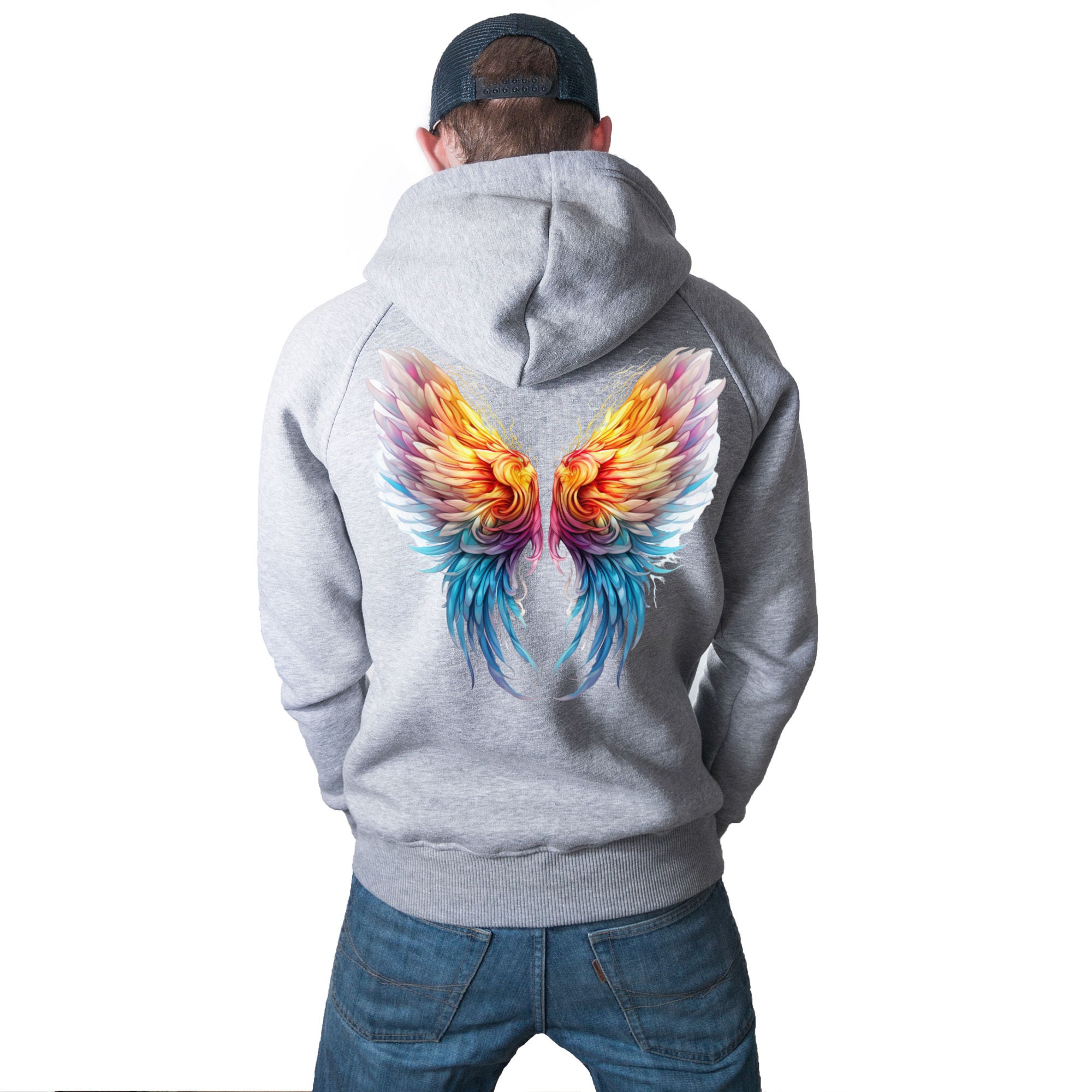 Angel Wings Angel Wings Hoodie Whimsical Hoodie Ombre Angel - Etsy