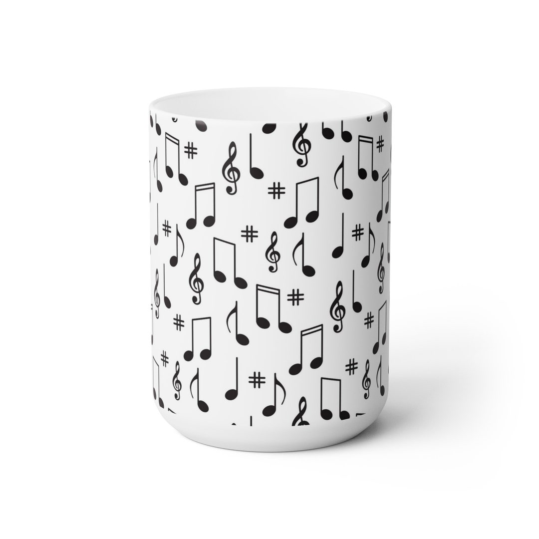 Mugs, Musical Notes Coffee Tea Mug, Coffee Mug, Coffee Lover's Mug ...