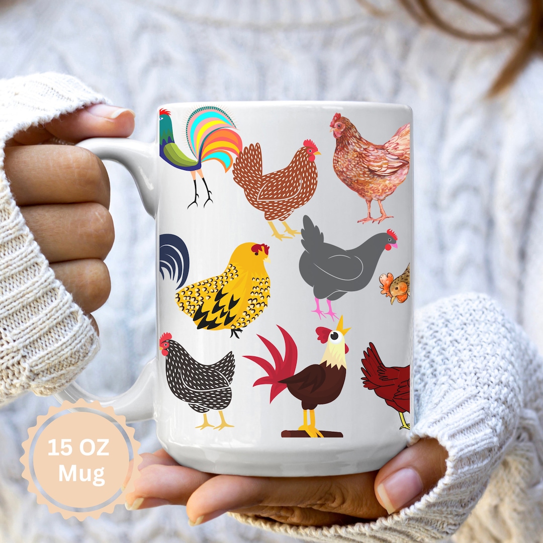 Mugs, Coffee Mug, Funny Chicken Mug, Cute Mug for Playful Farmer ...