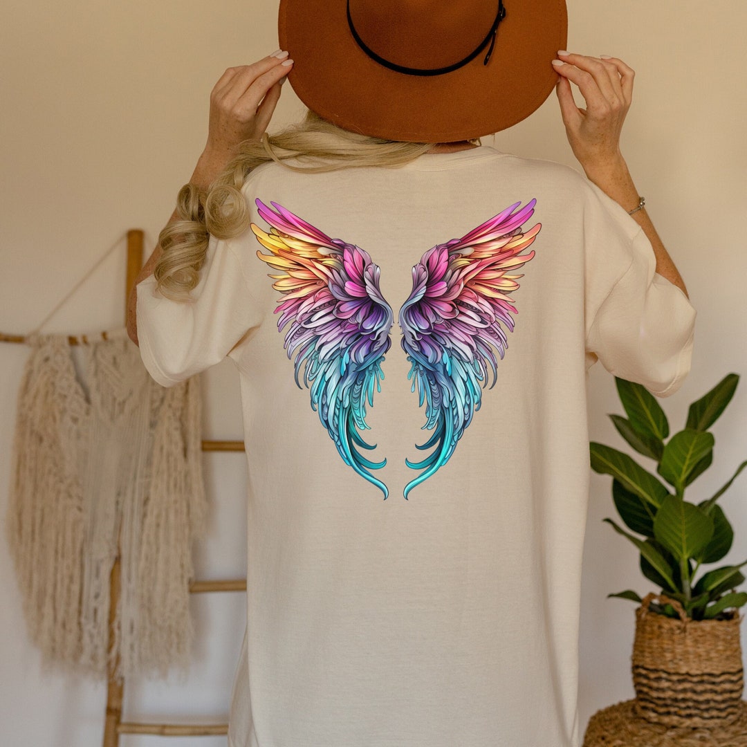Angel Wings Shirt, Whimsical Wings, Ombre Angel Wings, Comfort Colors ...