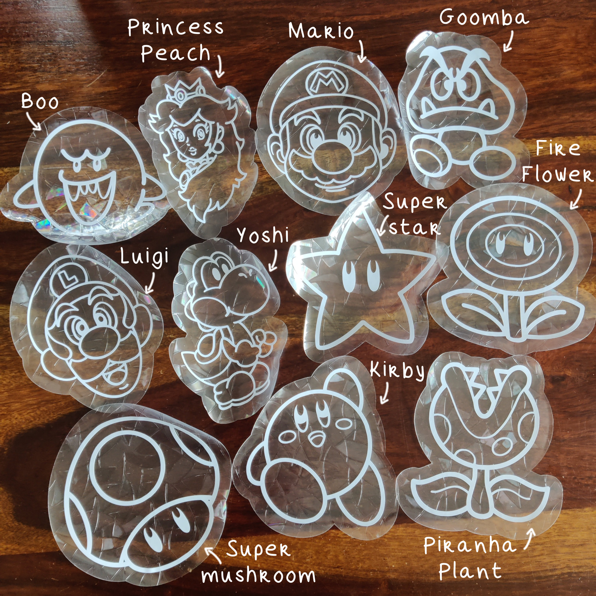 Reusable Suncatcher Window Sticker Super Mario Nintendo - Etsy