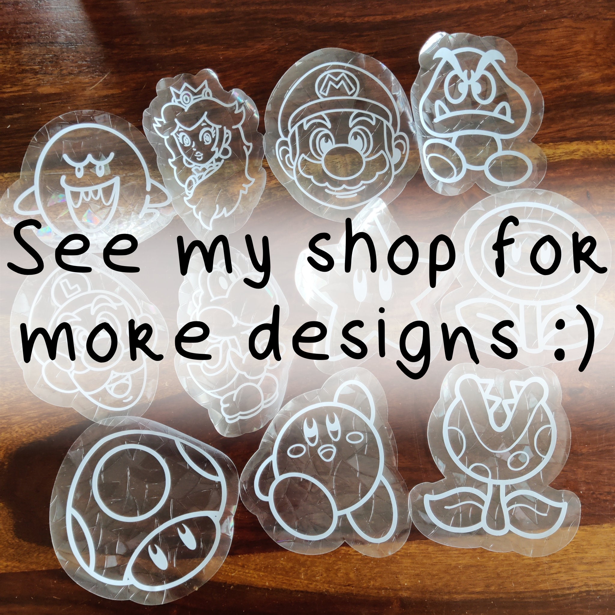 Reusable Suncatcher Window Sticker Super Mario Nintendo - Etsy