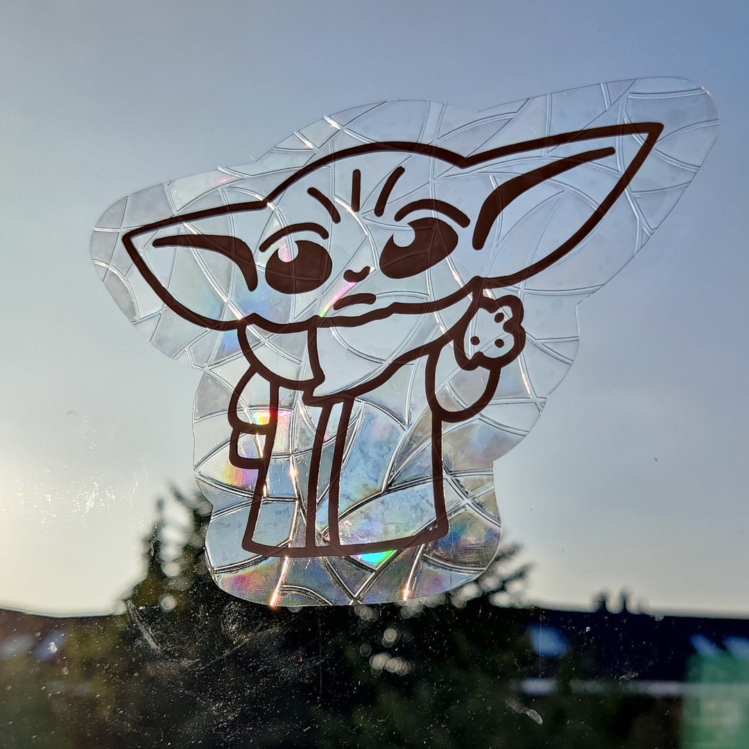 Reusable Suncatcher Window Sticker Star Wars, Grogu, Baby Yoda, the ...