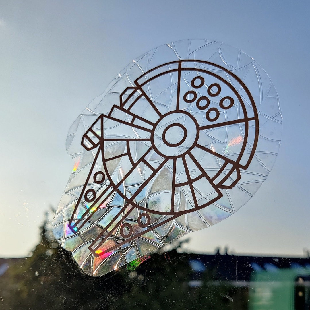 Reusable Suncatcher Window Sticker Star Wars, Millenium Falcon - Etsy