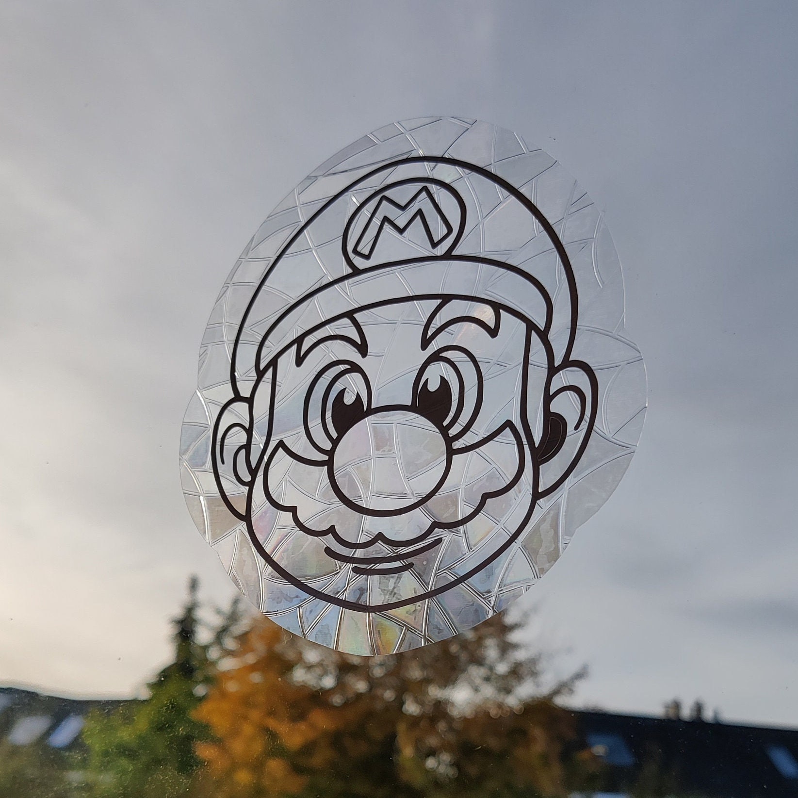 Reusable Suncatcher Window Sticker Super Mario Nintendo - Etsy
