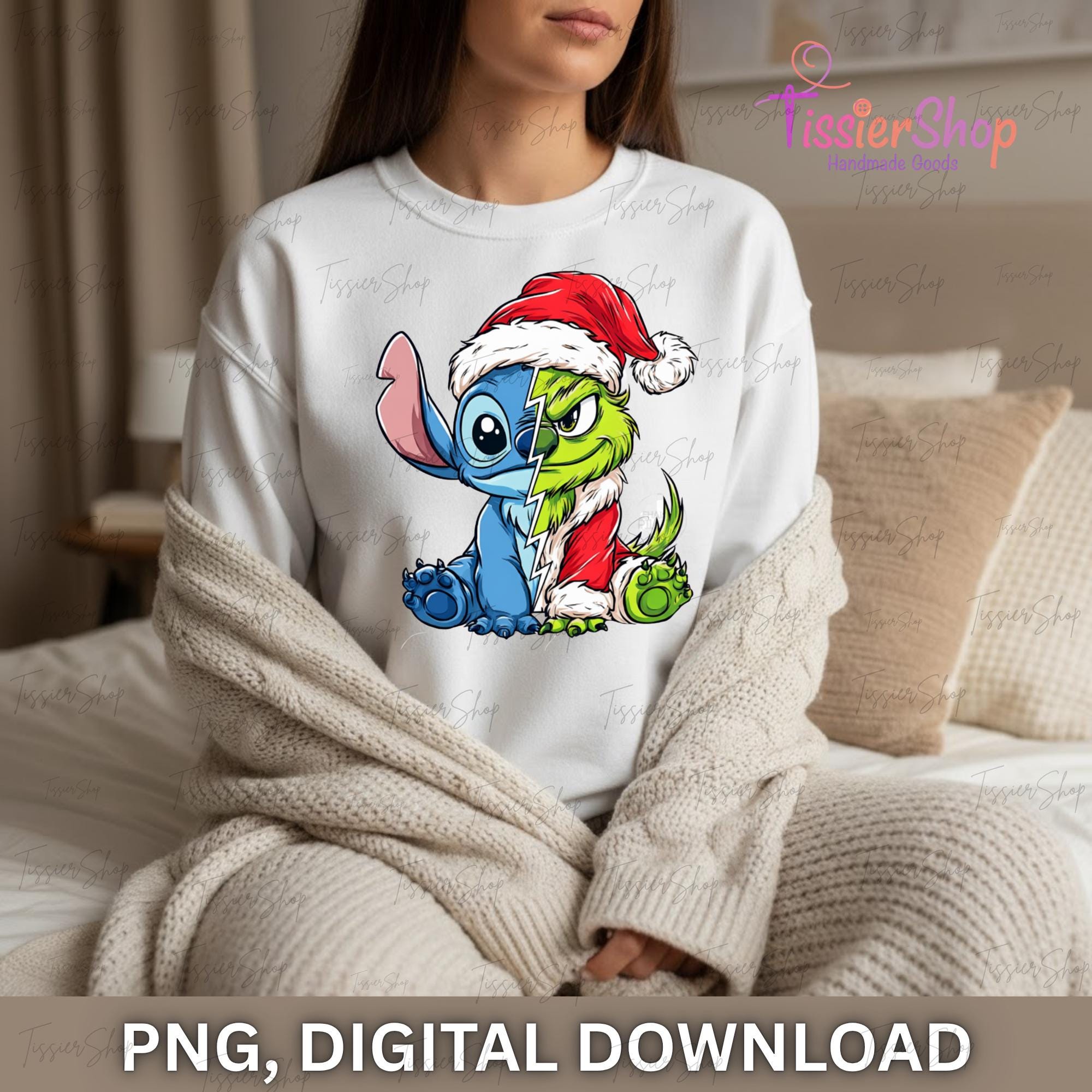 Grinch and Stitch PNG, Half Grinch Half Stitch PNG, Funny Christmas ...