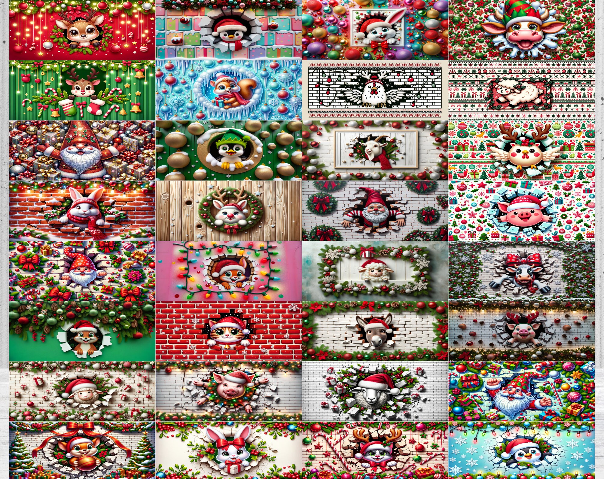 3D Christmas Cartoon Mugs Wrap, Mega Bundle Mug Wrap Sublimation ...