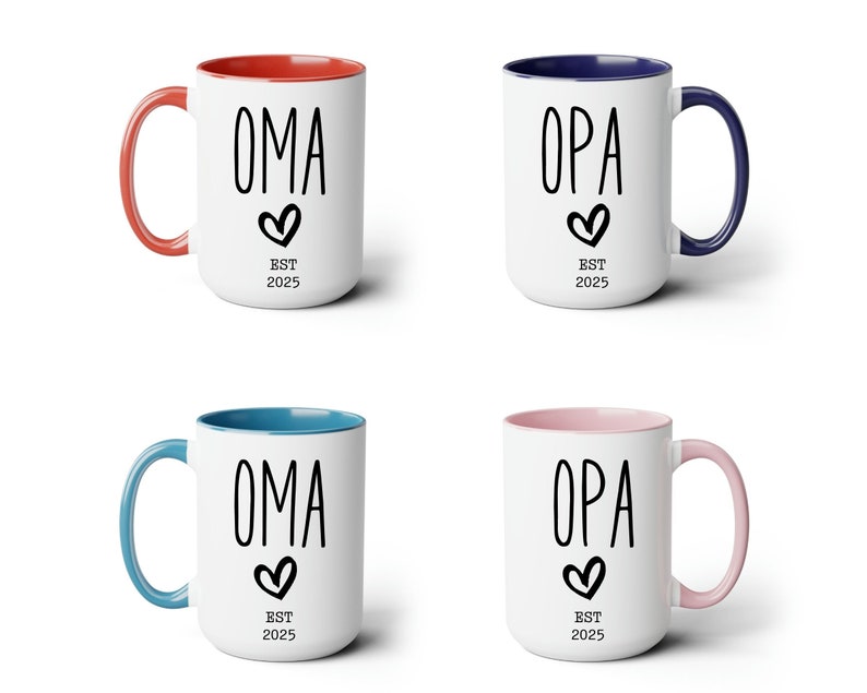 New Oma Opa Mug Set, Pregnancy Announcement, Baby Announcement New Oma ...