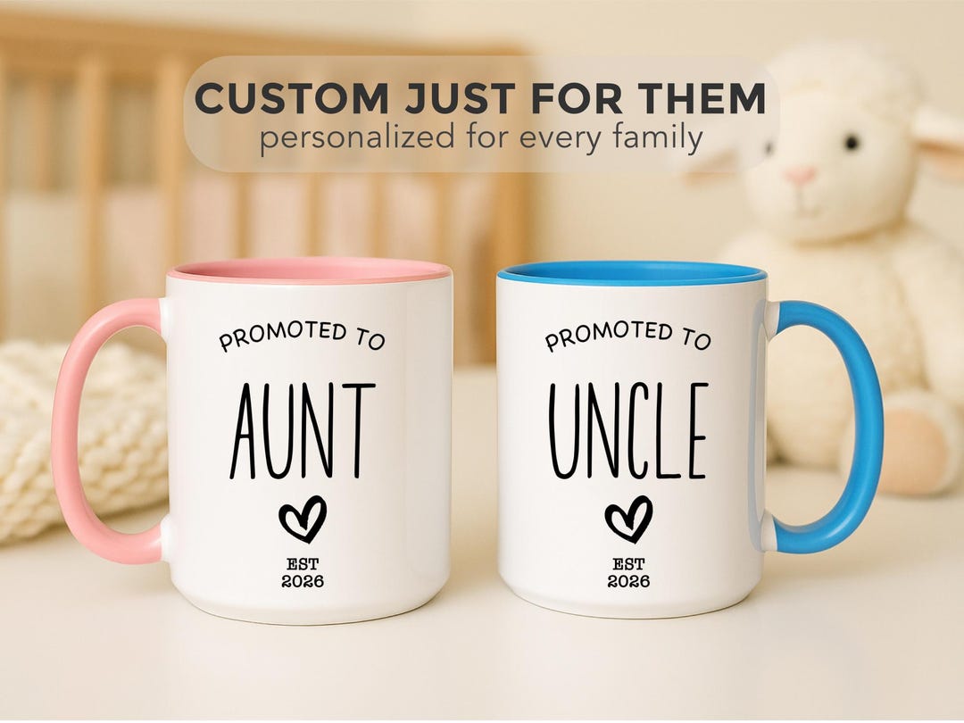 Custom Aunt and Uncle Mug Set | Personalized Aunt Uncle Mugs | Baby ...