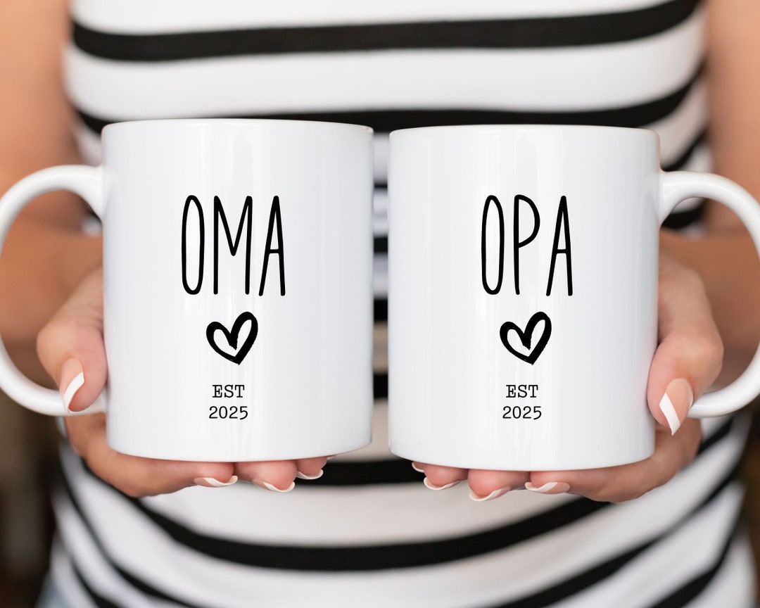 New Oma Opa Mug Set, Pregnancy Announcement, Baby Announcement New Oma ...