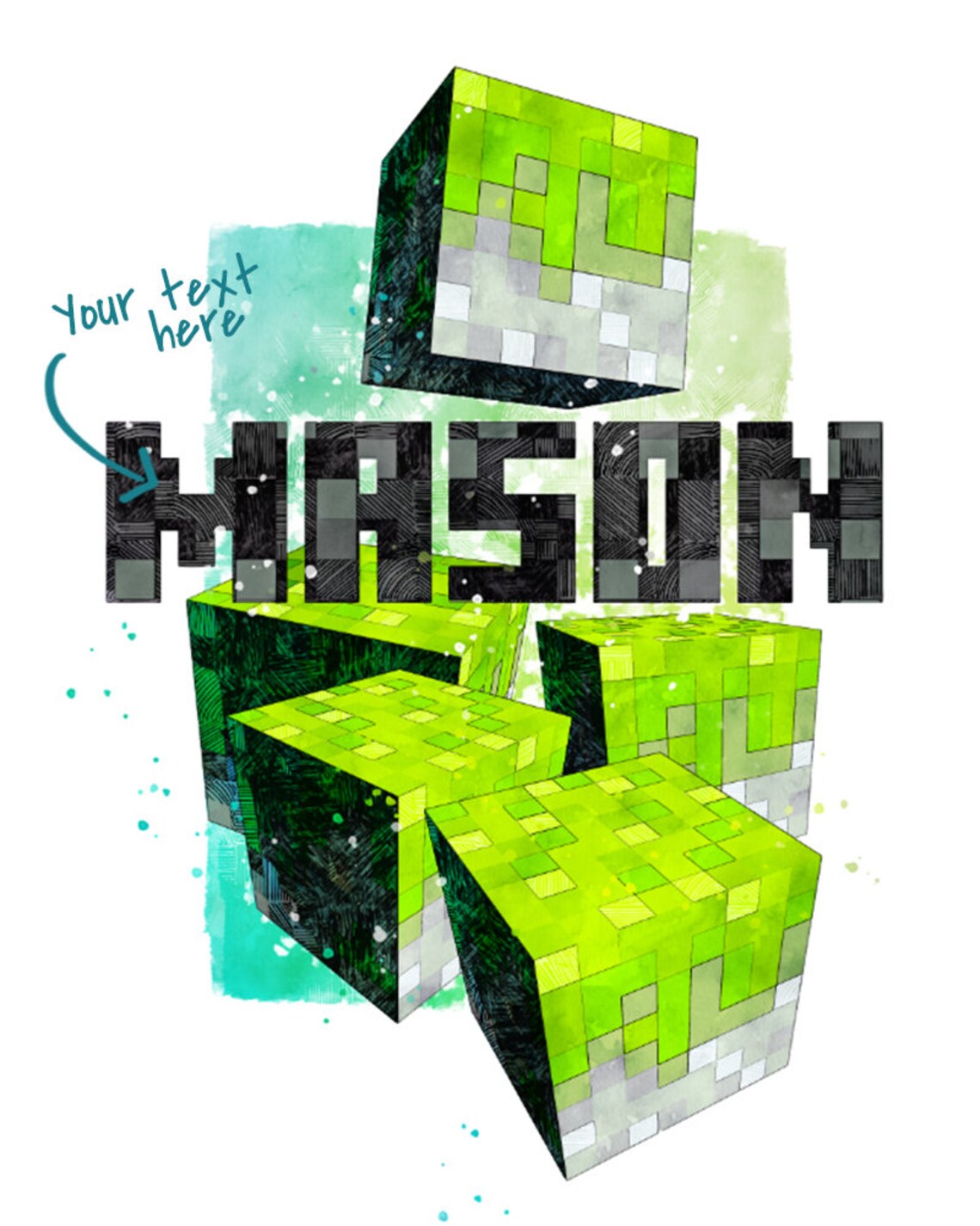 Poster for Gamer Pixel Name Blocks Mine Game Fan - Etsy