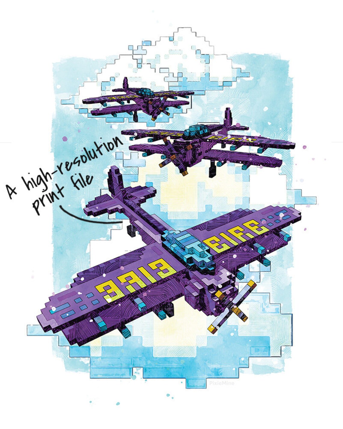 Mine Game Planes Pixel Art Instant Digital Download - Etsy