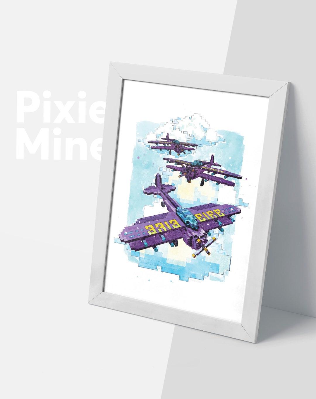 Mine Game Planes, Pixel Art, Instant Digital Download, Minecraft Theme ...