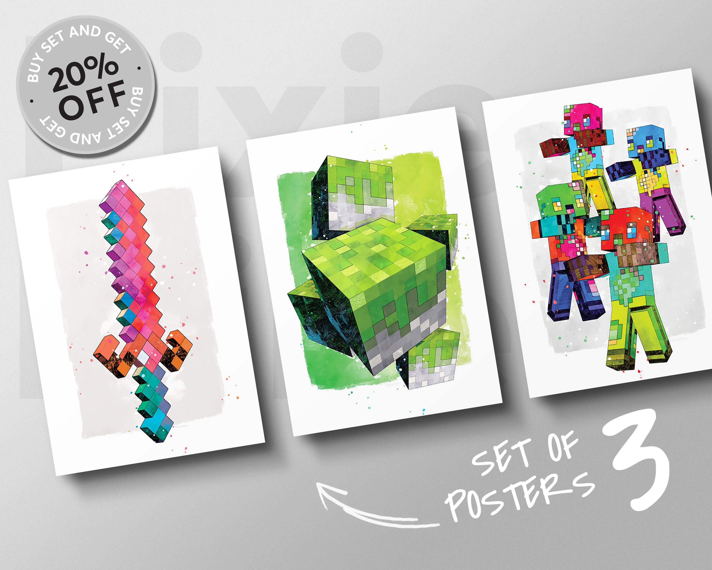 Minecraft Papercraft Mini Mutant Zombie