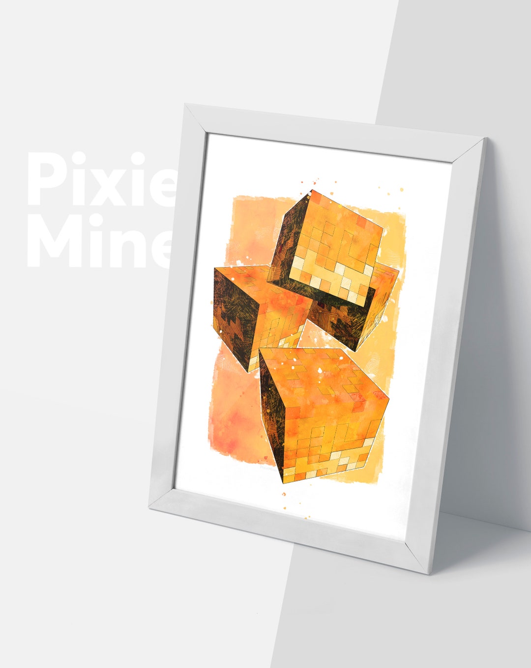 Cube Lava Blocks Pixel Game Poster Digital Download Cube - Etsy