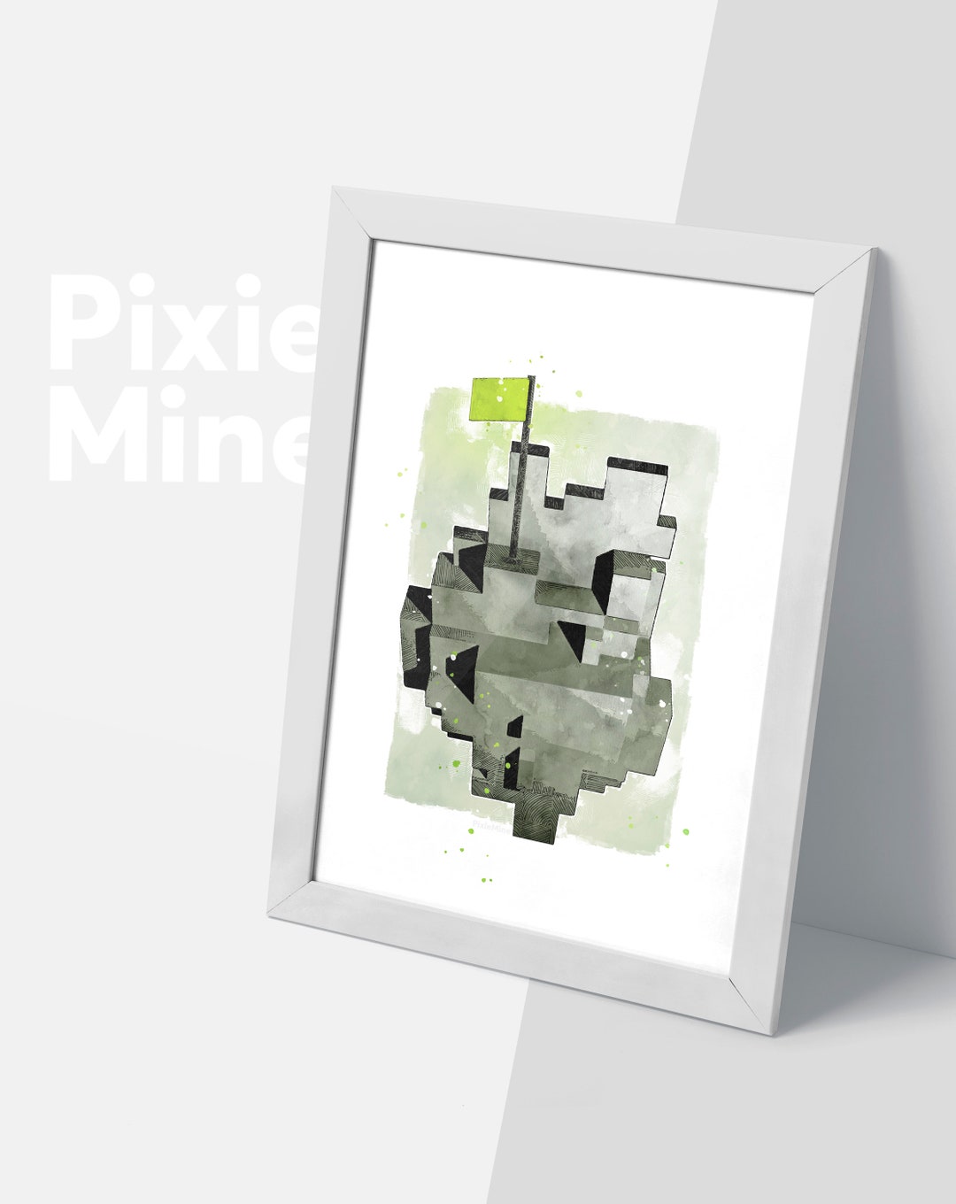 Cube Fortress, Sketch Pixel Game, Art Poster, Instant Download, Cubes ...