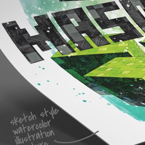 Poster for Gamer, Pixel Name Blocks, Mine Game Fan, Personalized Print ...