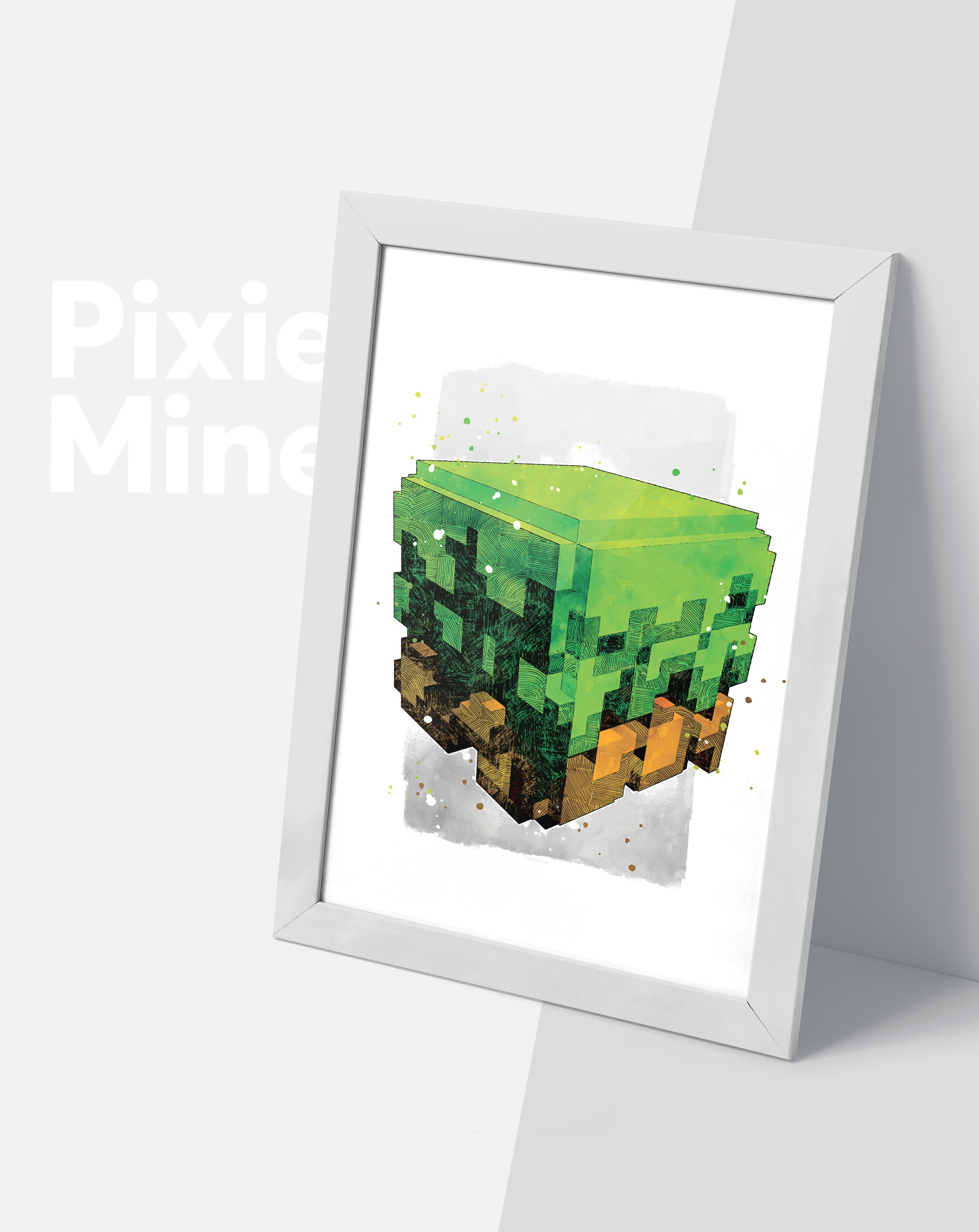 Land Block, Pixel Game Poster, Mine Game Art, Minecraft Theme, Kids ...