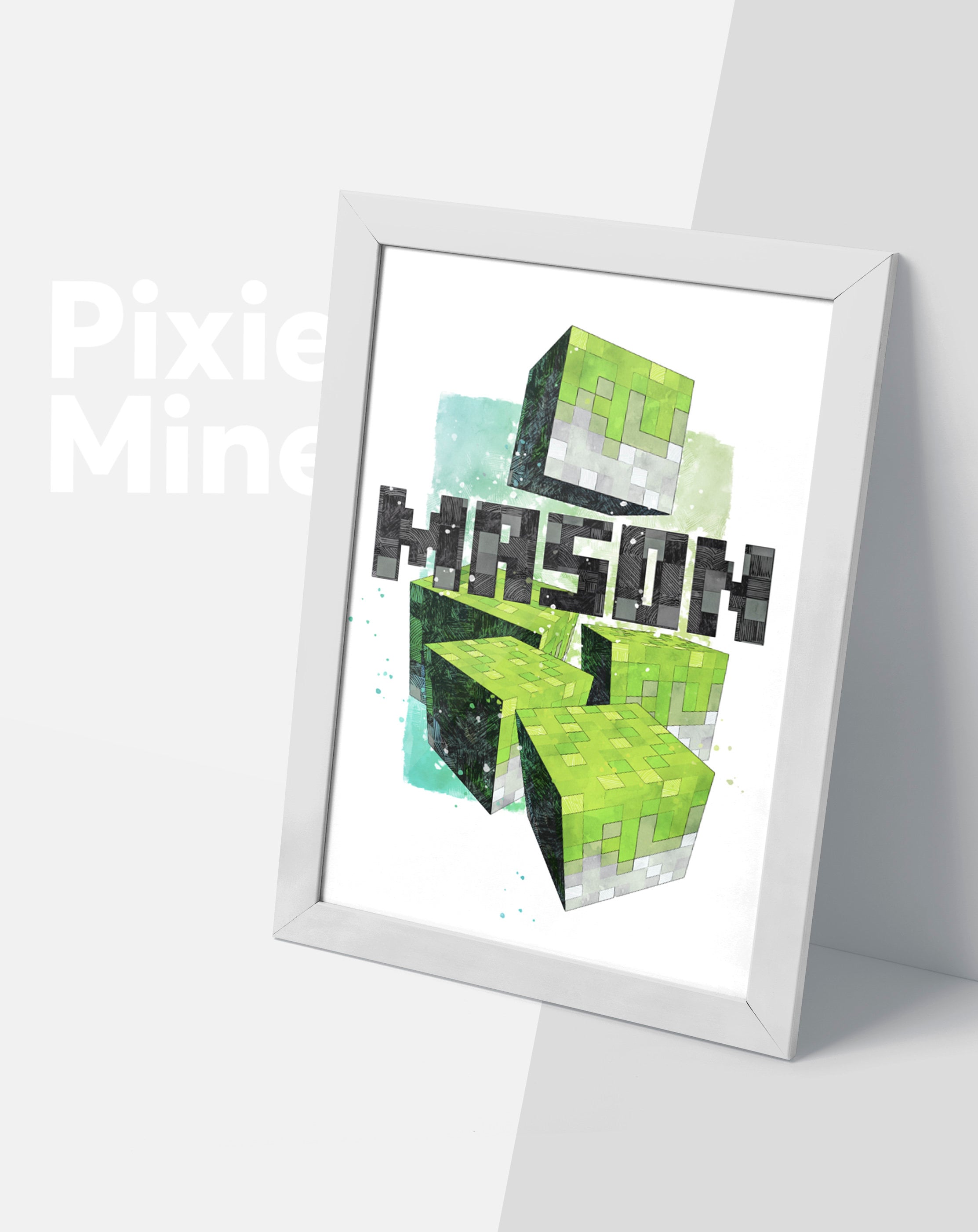 Poster for Gamer Pixel Name Blocks Mine Game Fan - Etsy