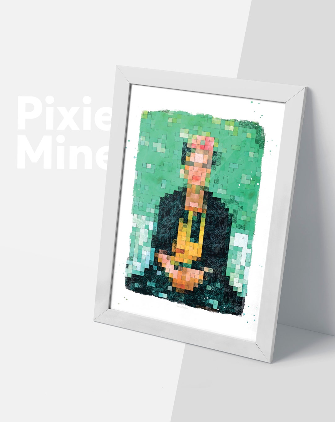Frida Kahlo Pixel Art, Digital Paintig Replica, Gamer Poster, Block ... Frida Kahlo Pixel Art, Digital Paintig Replica, Gamer Poster, Block ...