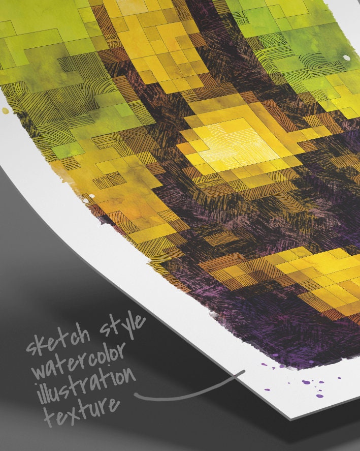 Mona Lisa, Leonardo Da Vinci Pixel Art, Digital Painting Replica, Gamer ...