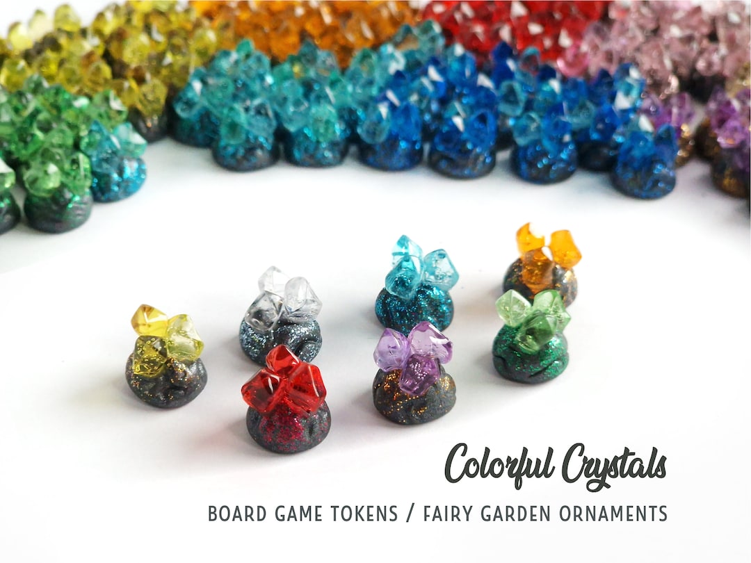 Handmade Polymer Clay Rock Tokens With Crystals, Gems. Game Pieces - Etsy