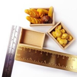 Miniature Realistic Potatoes and Wooden Crates. Resource / Food Tokens ...