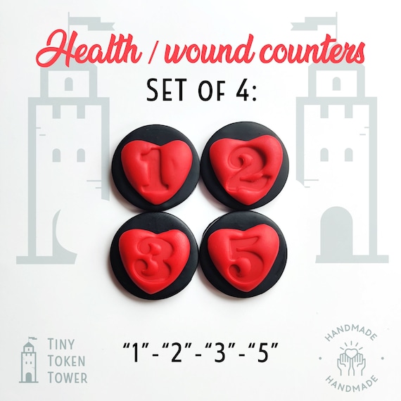 Heart Wound Markers Life Counters Health Status Tokens - Etsy