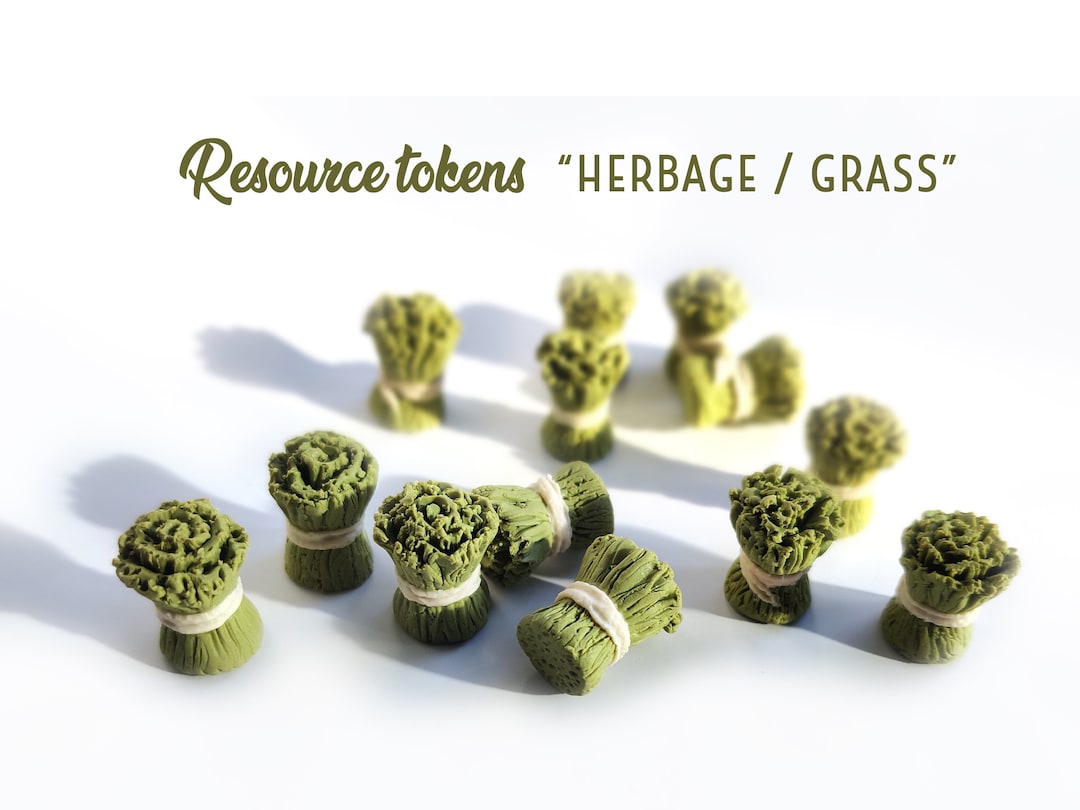 Miniature Herbage Bunches. Resource / Food Tokens for Board Games. RPG ...