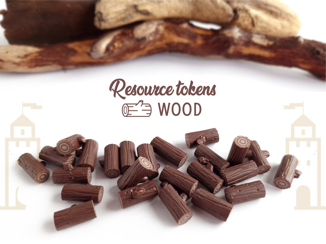 Resource Tokens - WOOD, Logs, Board Game Components, Board Game Pieces ...