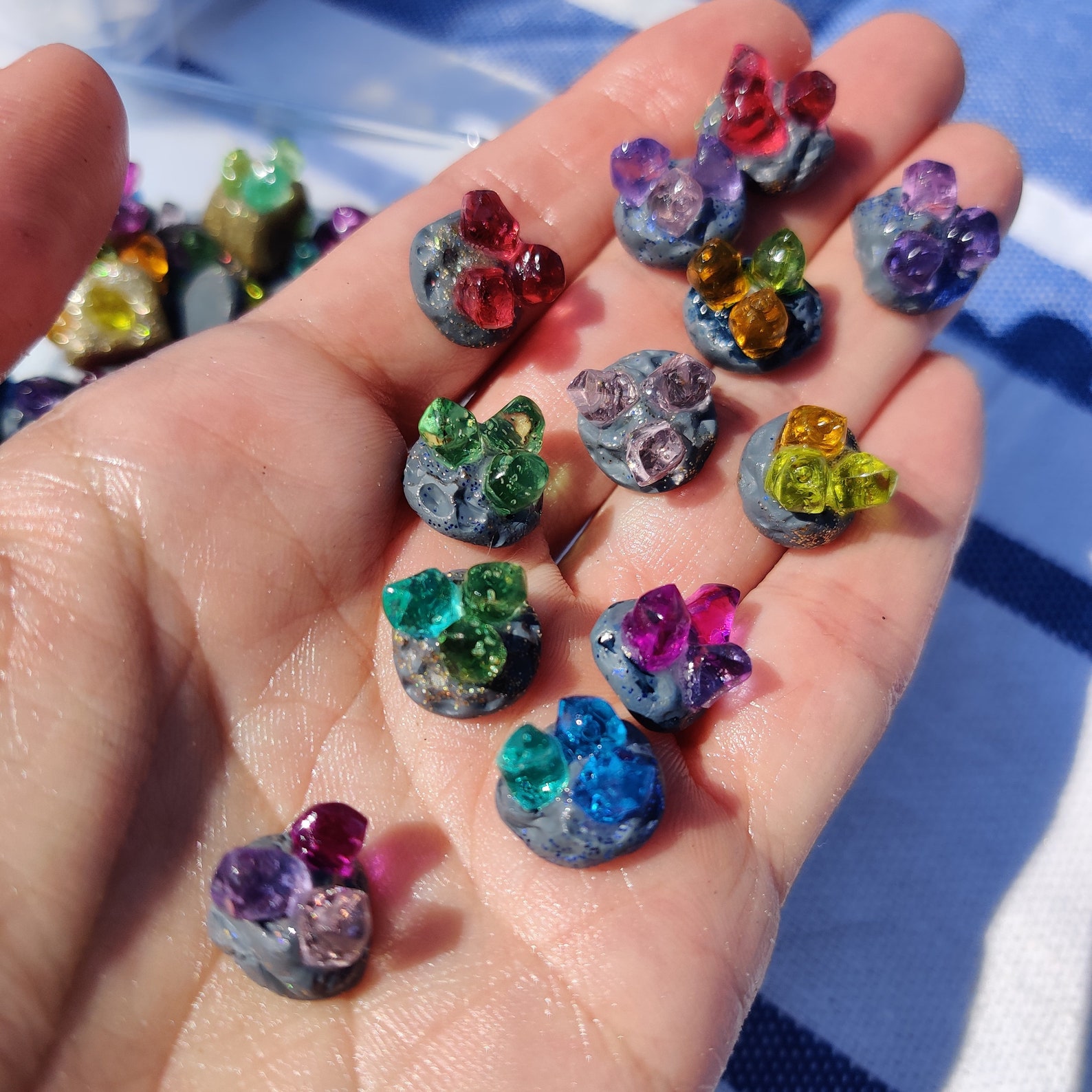 Gemstones, Color Crystals - Random Color Mix. Material - Polymer Clay ...