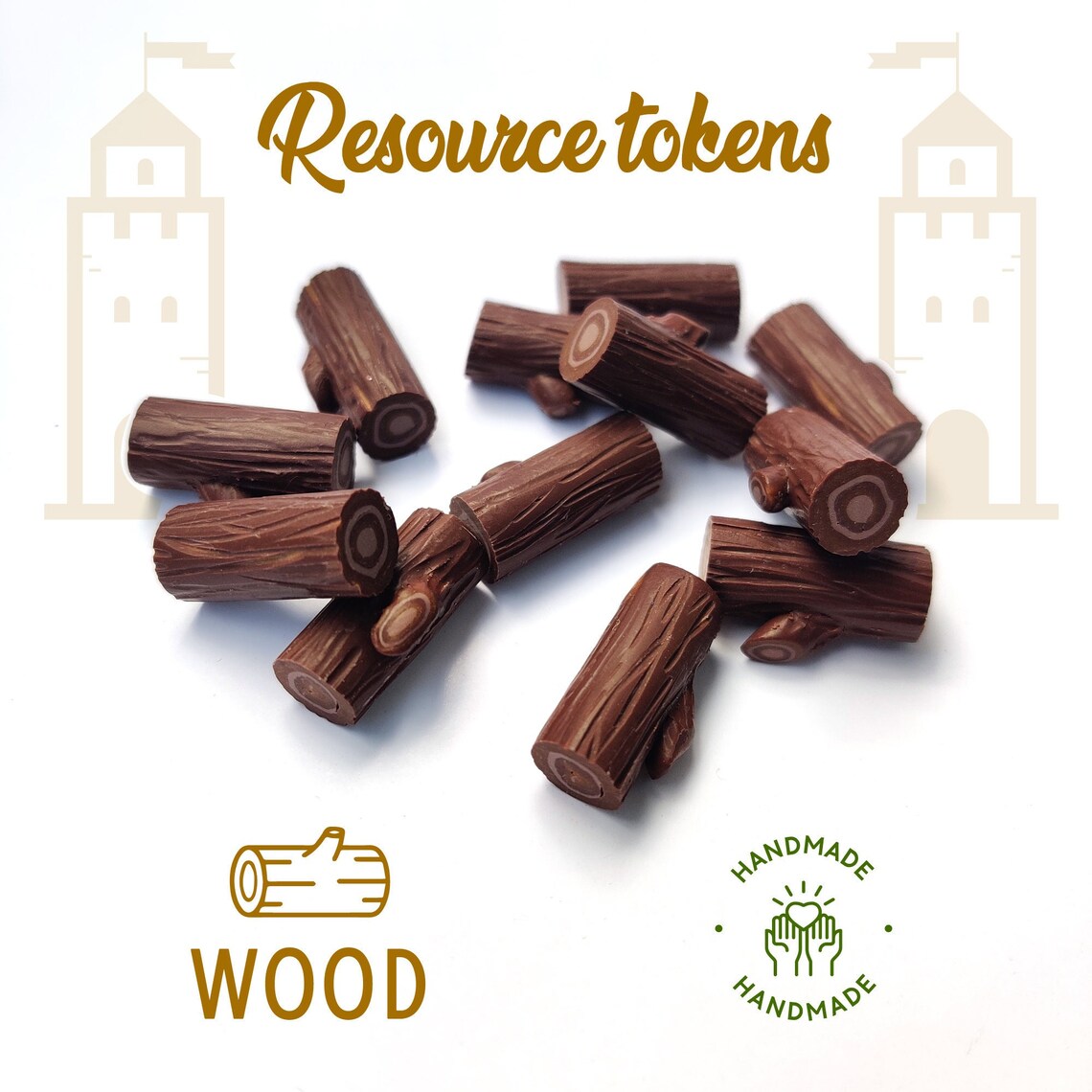 Resource Tokens WOOD Logs Board Game Components Board - Etsy