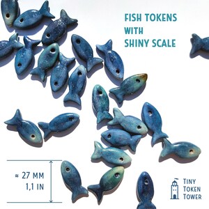 Blue Fish Tokens Craft Supplies One-of-kind Miniatures - Etsy