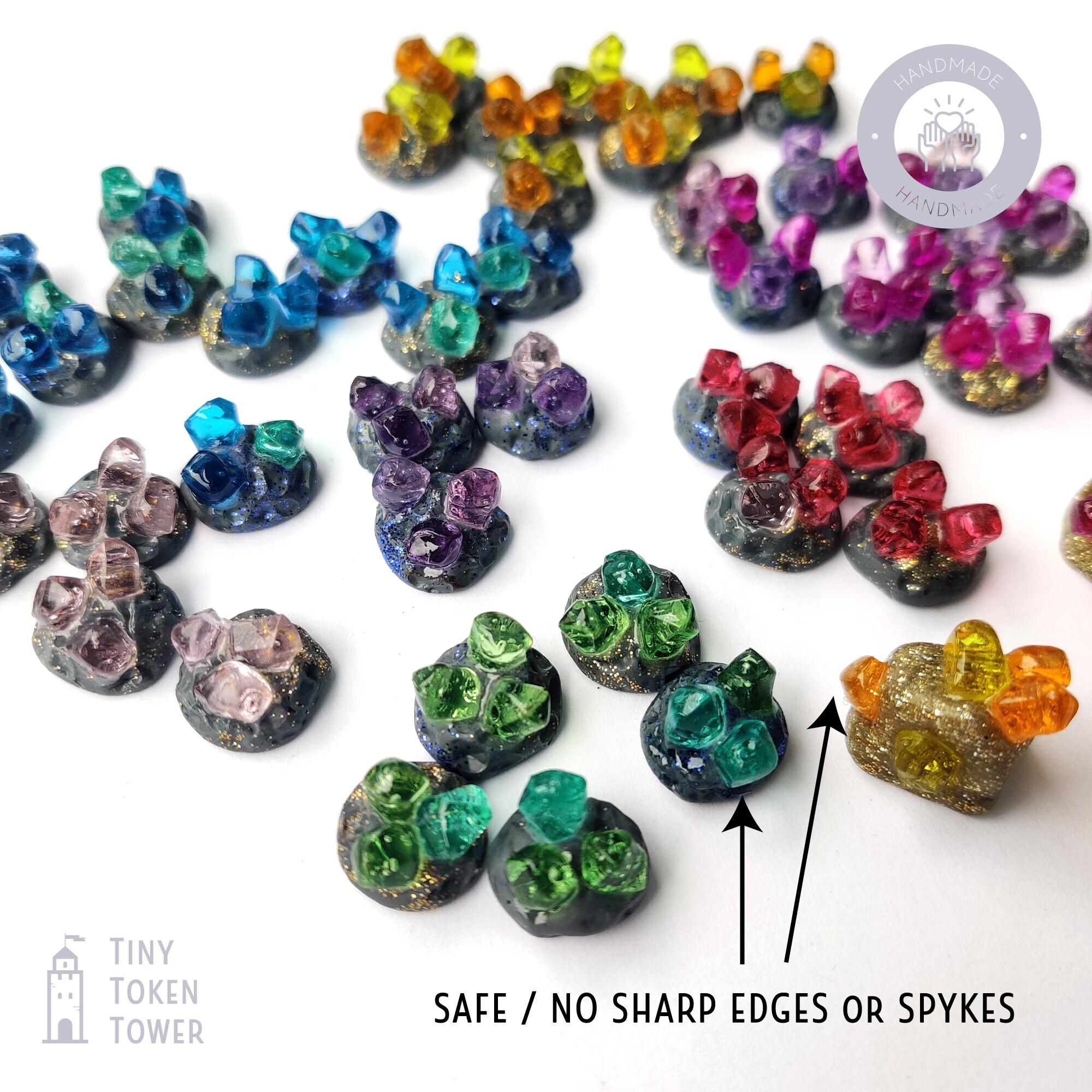 Gemstones, Color Crystals - Random Color Mix. Material - Polymer Clay ...