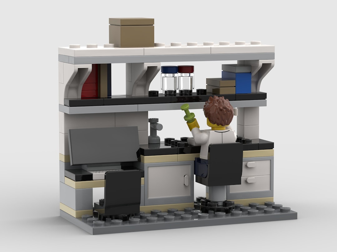 Scientist Lab Bench (BLUE) - Model Built of LEGO® Bricks for Adults - Etsy
