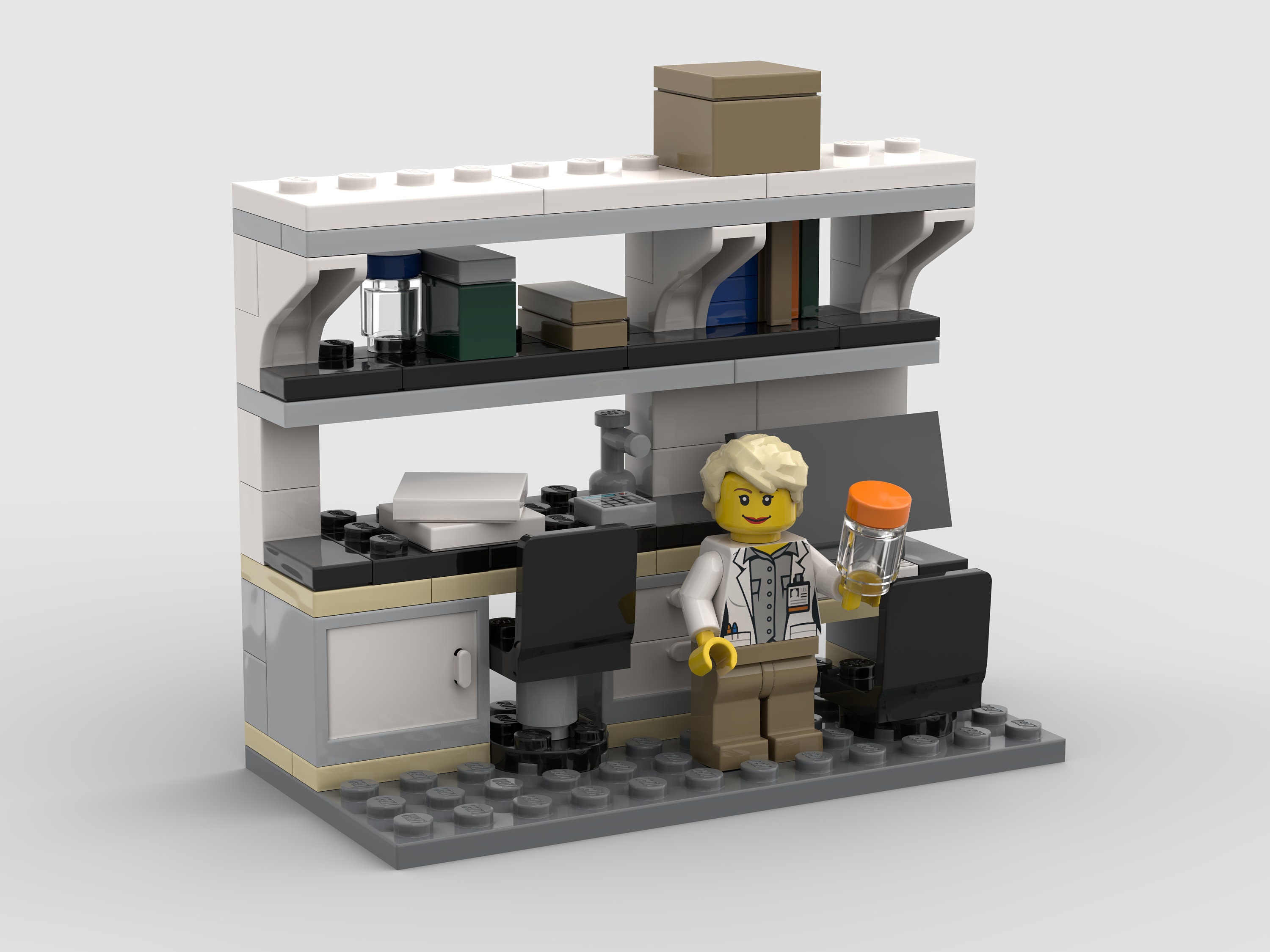Scientist's Lab Bench ORANGE B Custom LEGO® Set MOC - Etsy