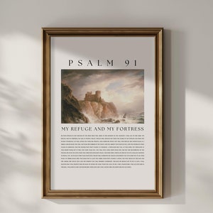 Psalm 91 | My Refuge and Fortress | Psalms Poster | Christian Home ...