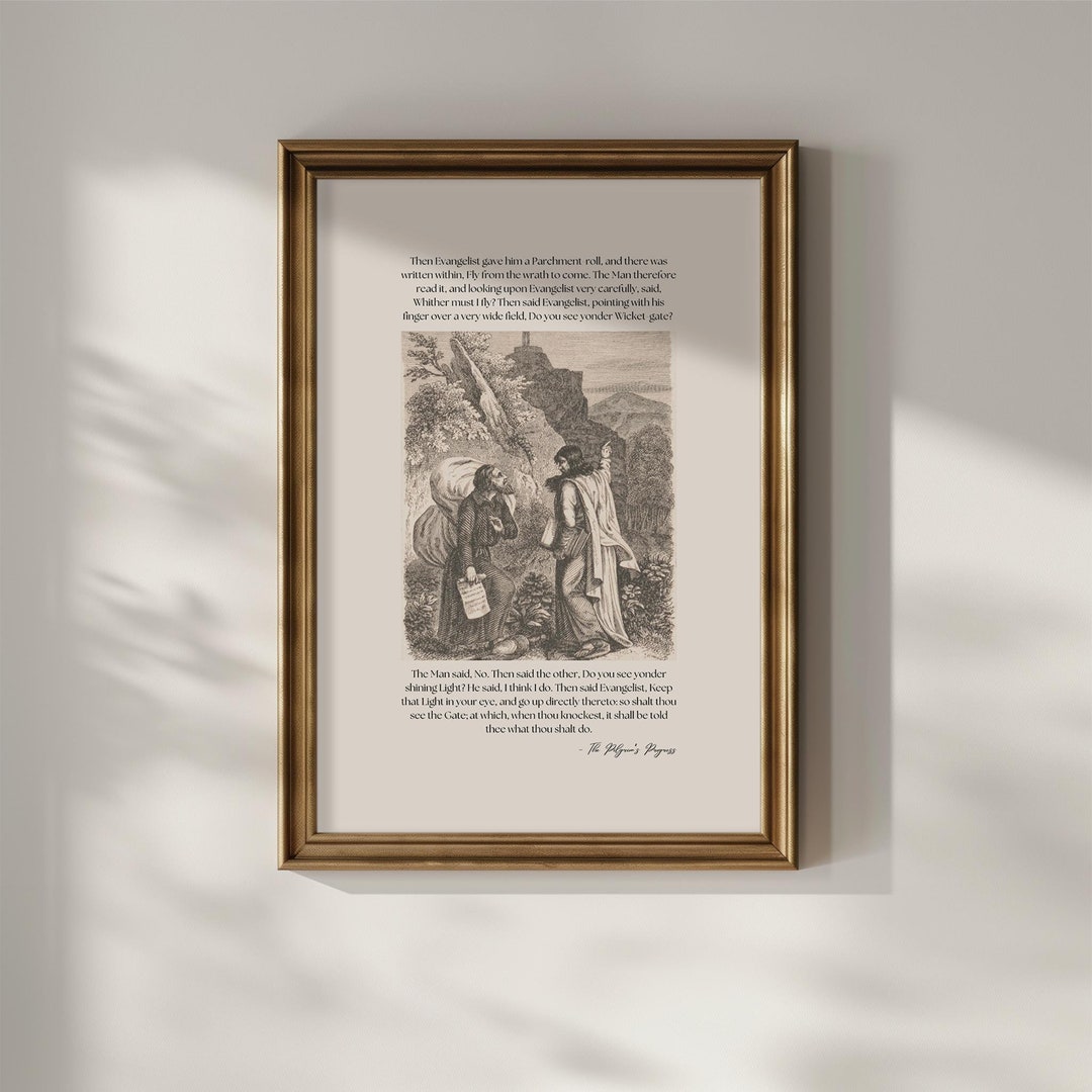 The Pilgrims Progress | John Bunyan | Yonder Shining Light Quote | Limited Edition Art | Classic ...