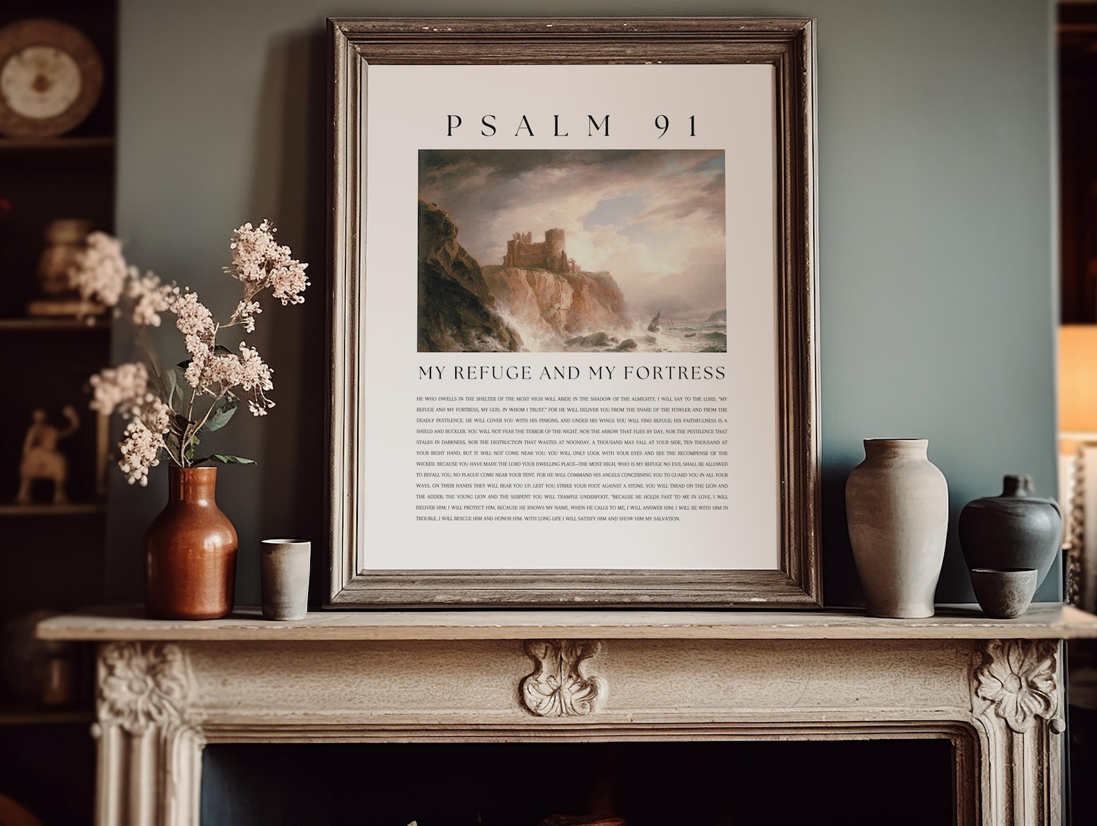 Psalm 91 | My Refuge and Fortress | Psalms Poster | Christian Home ...