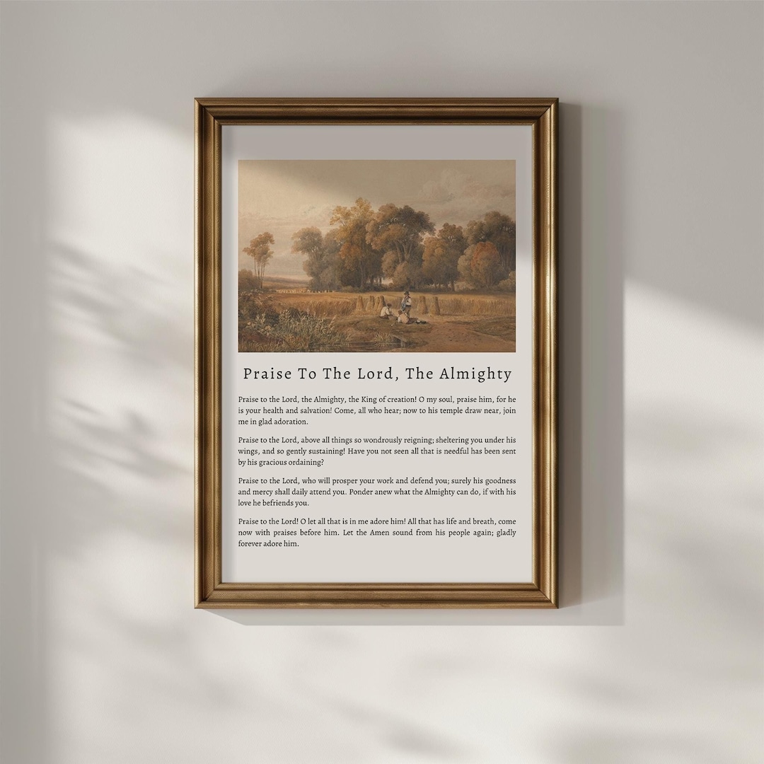 Praise to the Lord | Christian Hymn Digital Art | Vintage Fall Decor ...