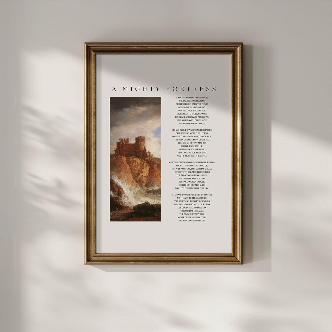 A Mighty Fortress | Christian Hymn Wall Art | Vintage Christian Wall ...