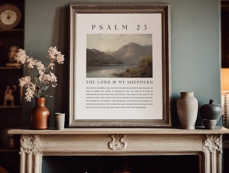Psalm 23 | the Lord is My Shepherd | Psalm Posters | Biblical Art ...