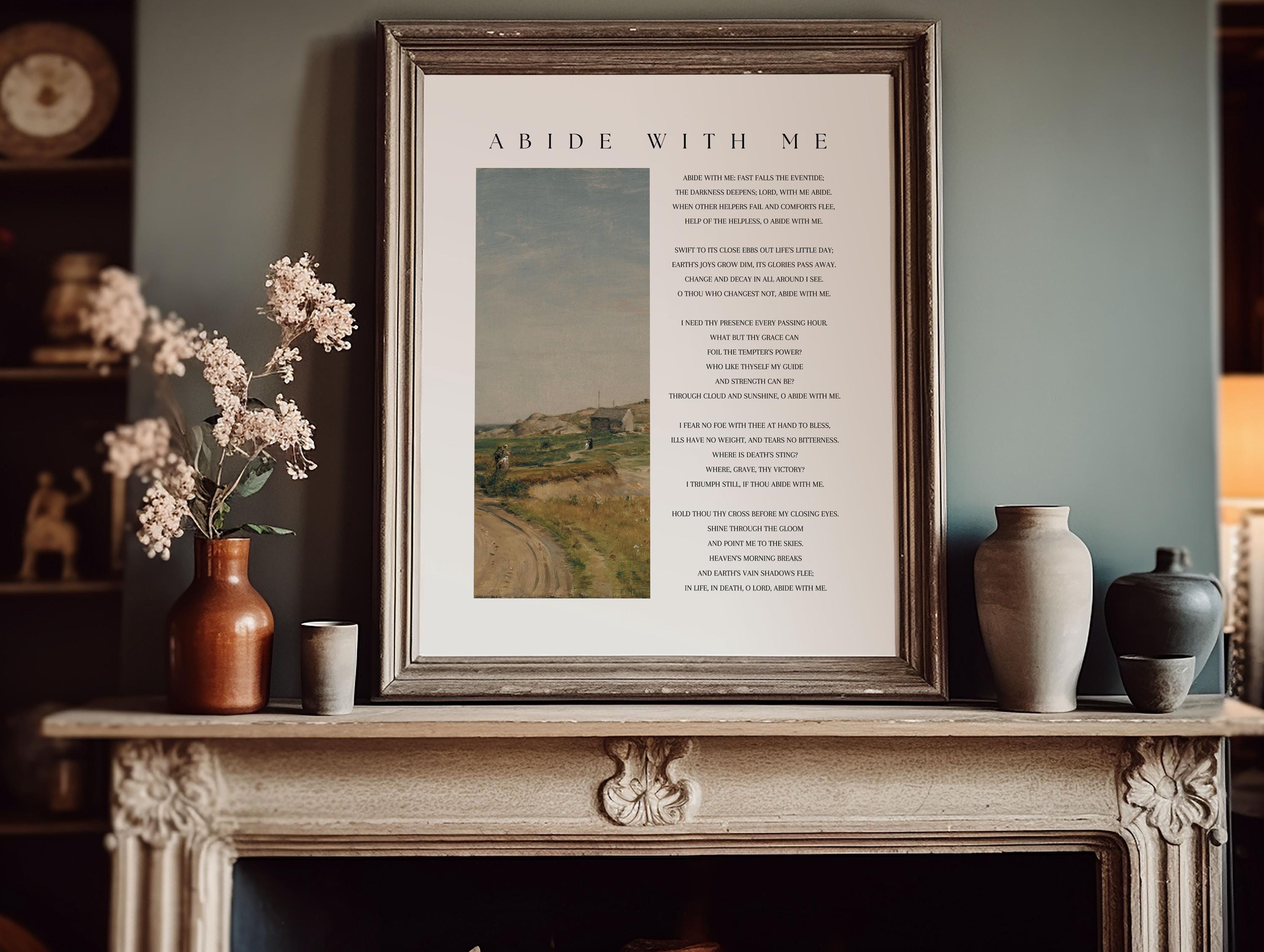 Abide With Me Christian Hymn Wall Art | Vintage Scripture Print ...