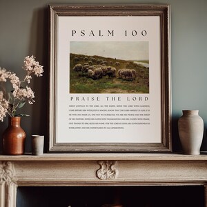 Psalm 100 | Praise the Lord | Psalms Poster | Christian Home Decor ...