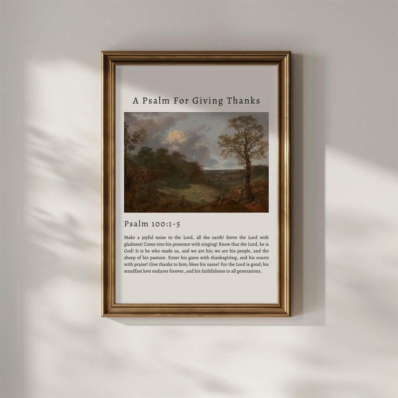 Psalm 100 Printable Art | Vintage Digital Prints | Autumn Scripture ...