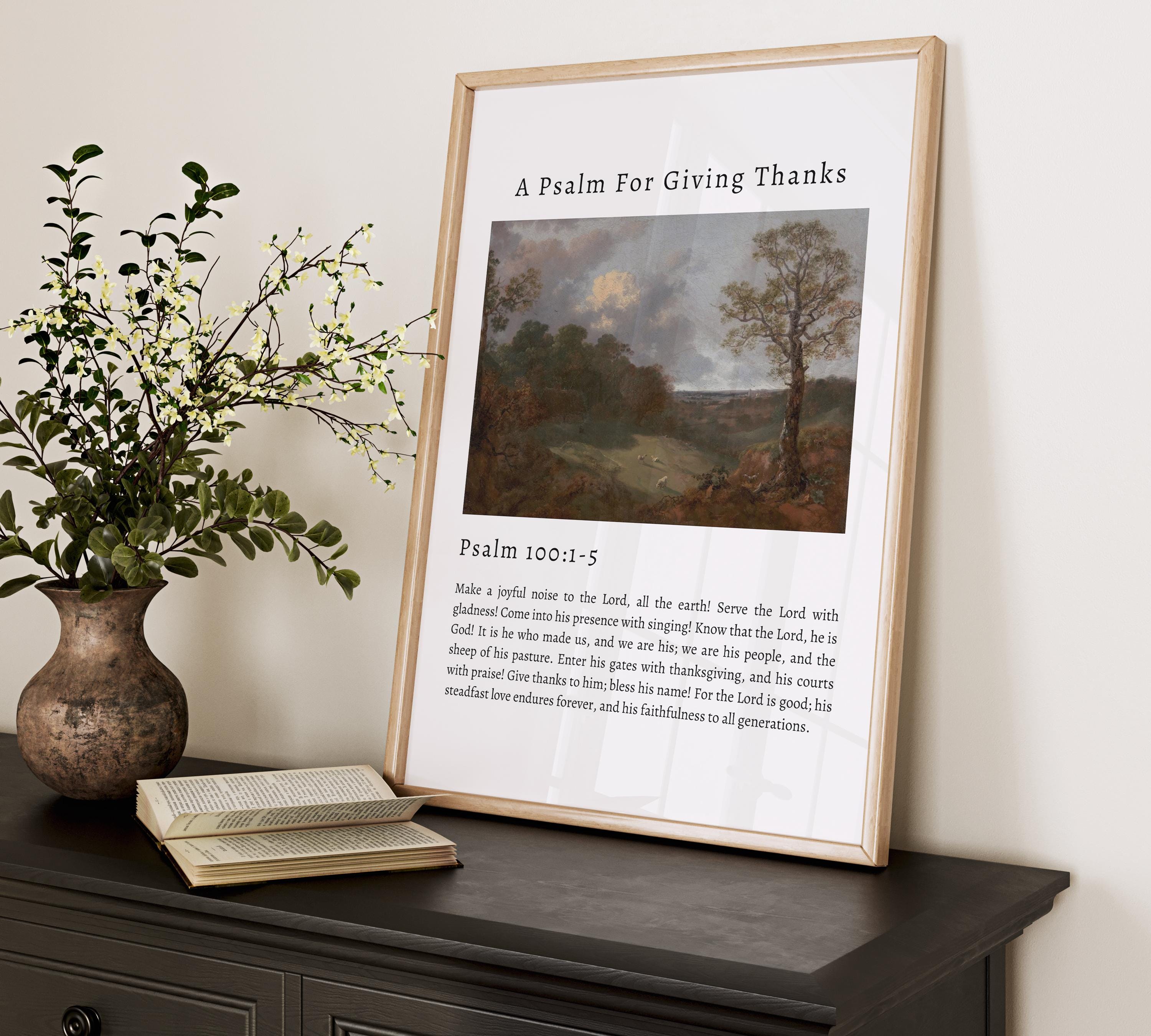 Psalm 100 Printable Art | Vintage Digital Prints | Autumn Scripture ...