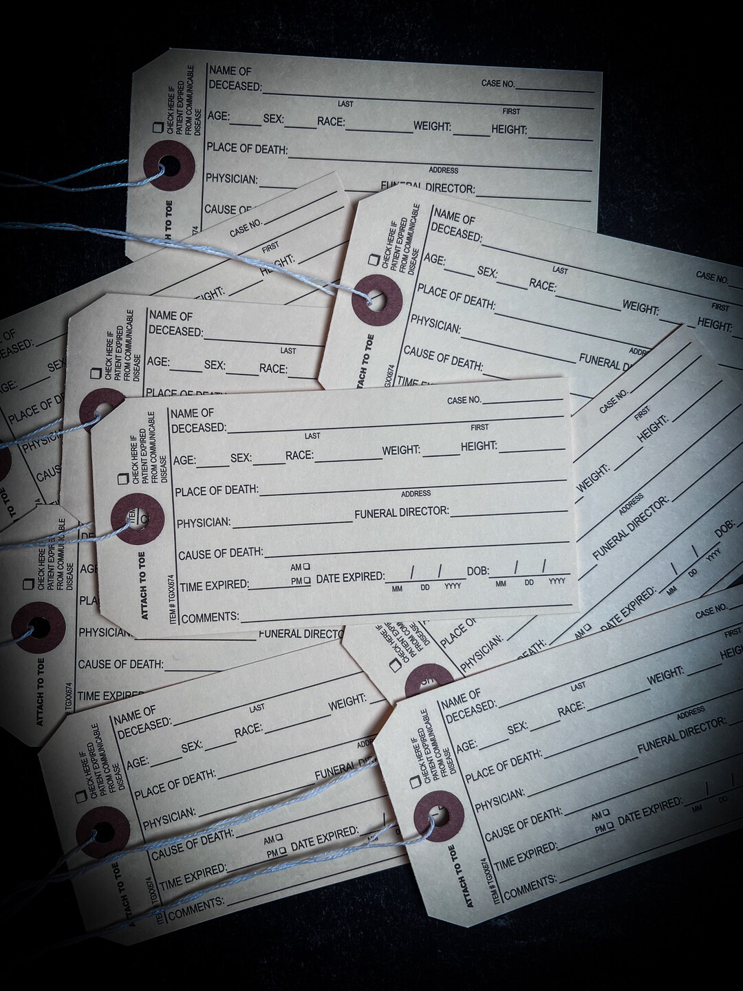 Toe Tag Mortuary Identification Cards | Morbid Oddities & Curiosities ...