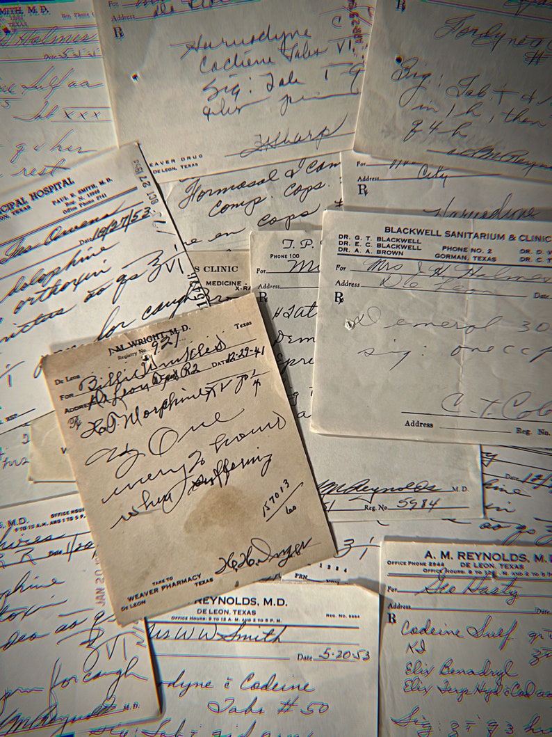 Antique Handwritten Prescriptions | Antique Medical Ephemera Random ...